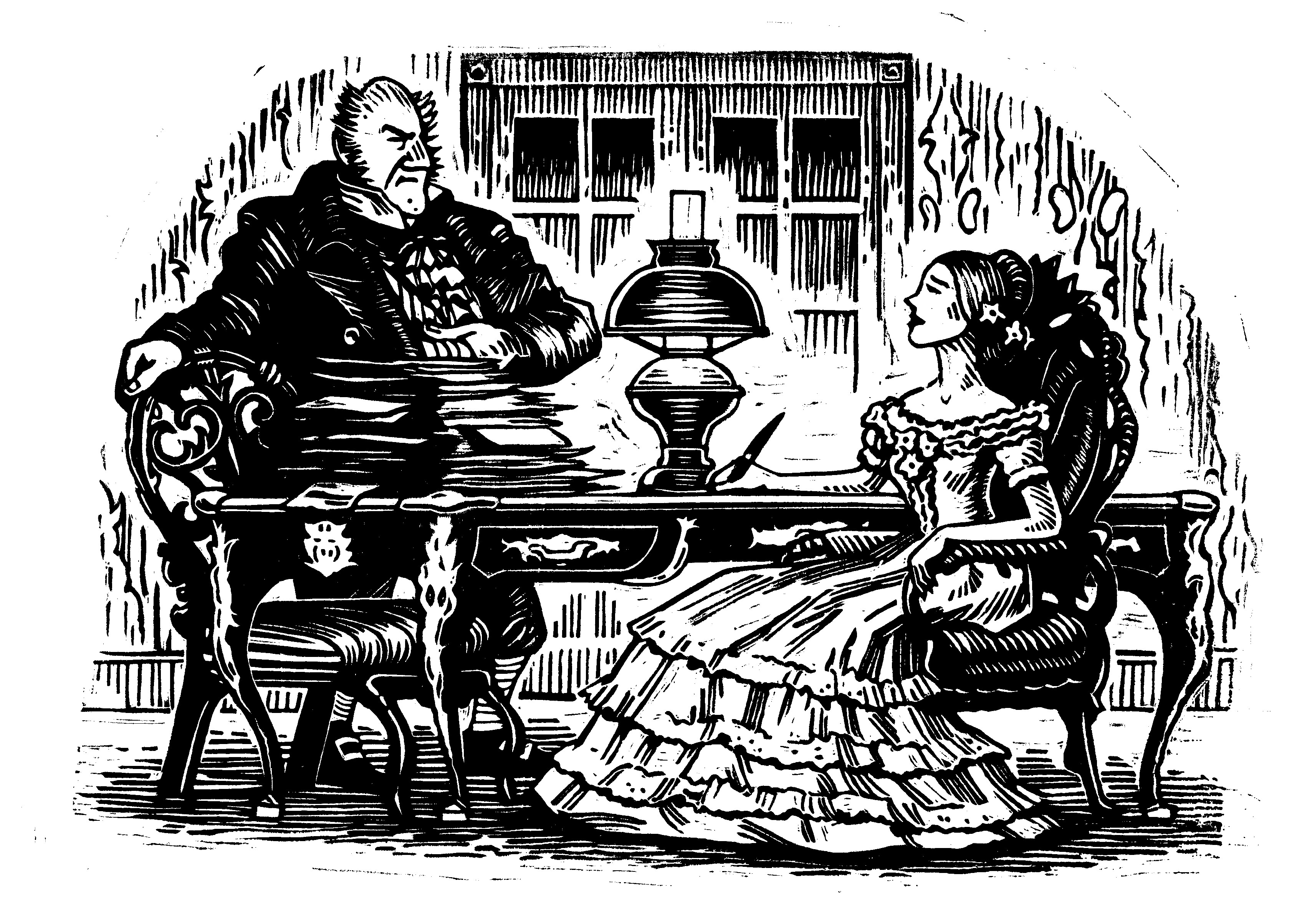 Mr.Tulkinghorn and Lady Dedlock – Gerry Mooney Illustrating Dickens